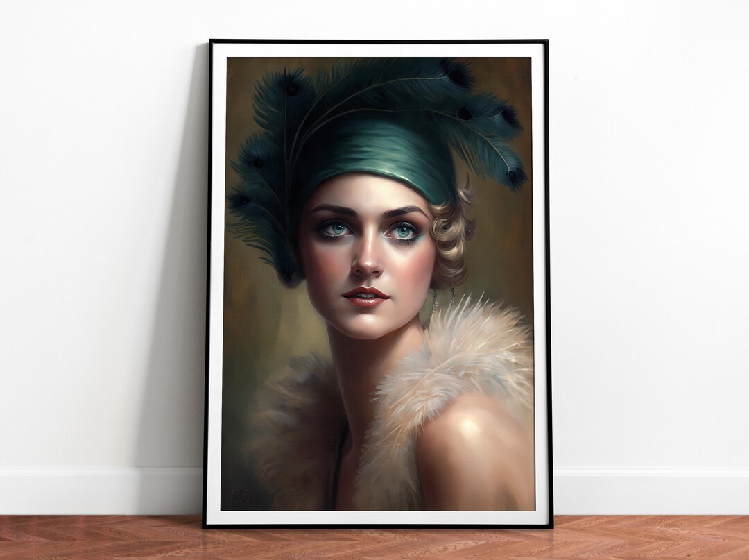 Vintage Flapper Girl Print, 1920's Fashion Style, Art Deco Poster ...