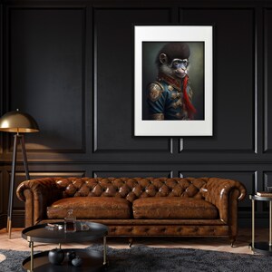 Vintage Monkey Portrait Print, Renaissance Painting, Antique Art Poster ...