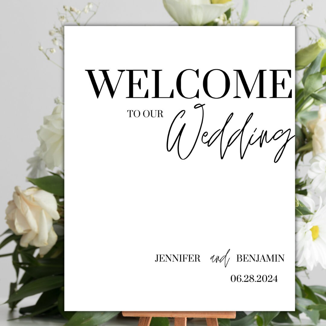 Welcome Wedding Sign, Elegant Wedding Signage, Wedding Poster, Wedding ...