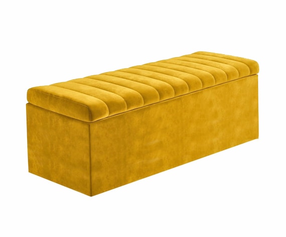 Mustard ottoman storage box store
