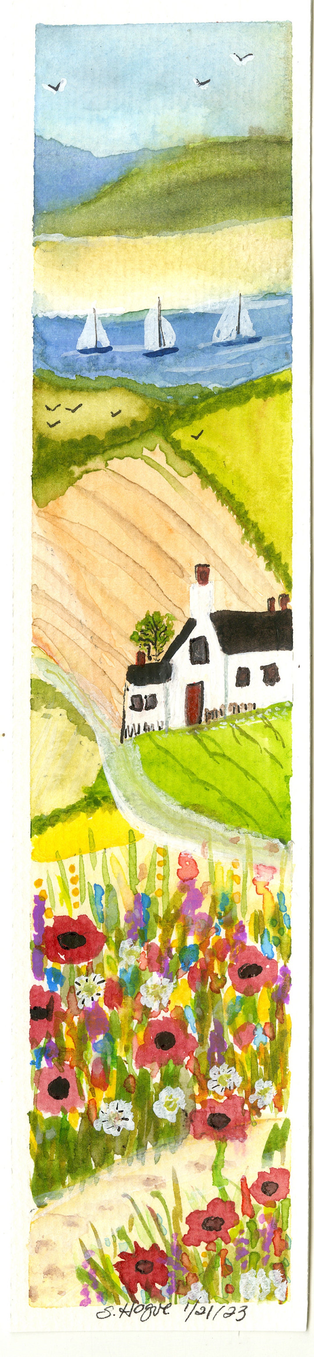 Watercolor Seaside Country Lane, FOUR Sizes/files Included, DIGITAL ...