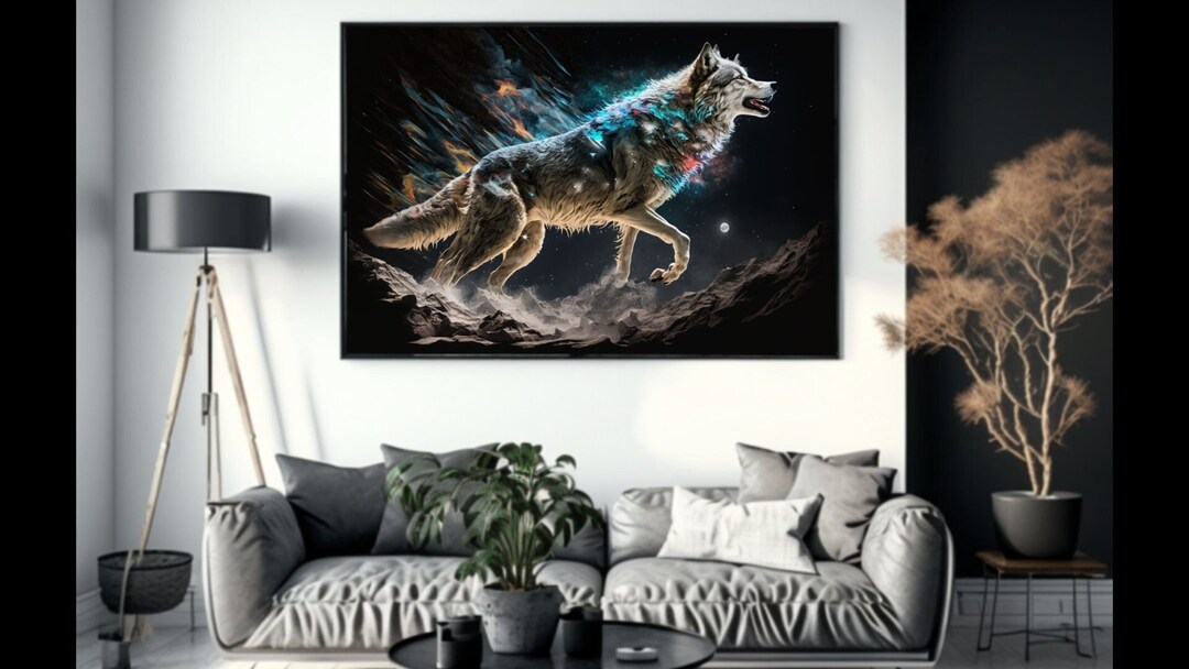 Space Wolf | Printable Wall Art | Wall Decor | Abstract Painting ...