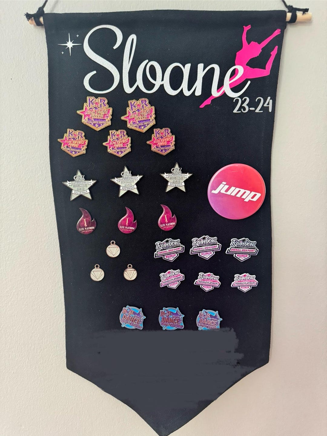Pin Banner for Dance, Cheer, Competition Pins Awards Personalized ...