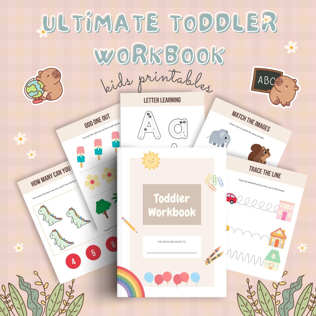 Ultimate Toddler Workbook, Pre-k Worksheets, Busybook for Toddlers ...