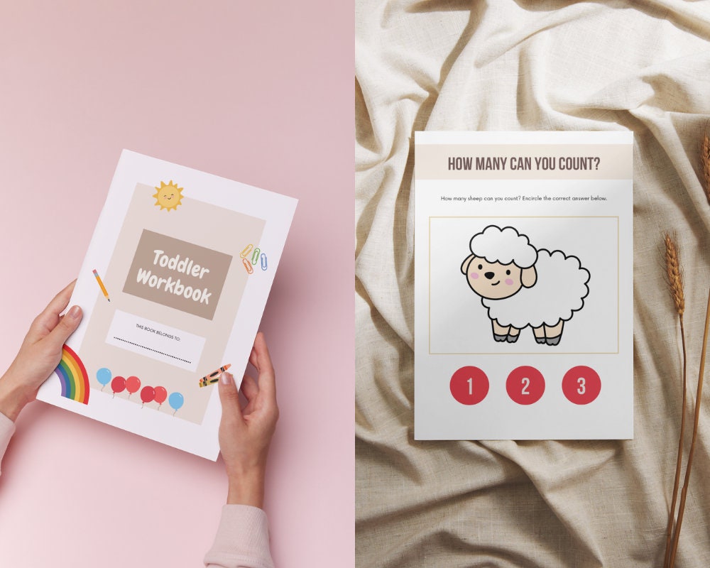 Printable Toddler Workbook, Pre-k Worksheets, Busybook for Toddlers ...