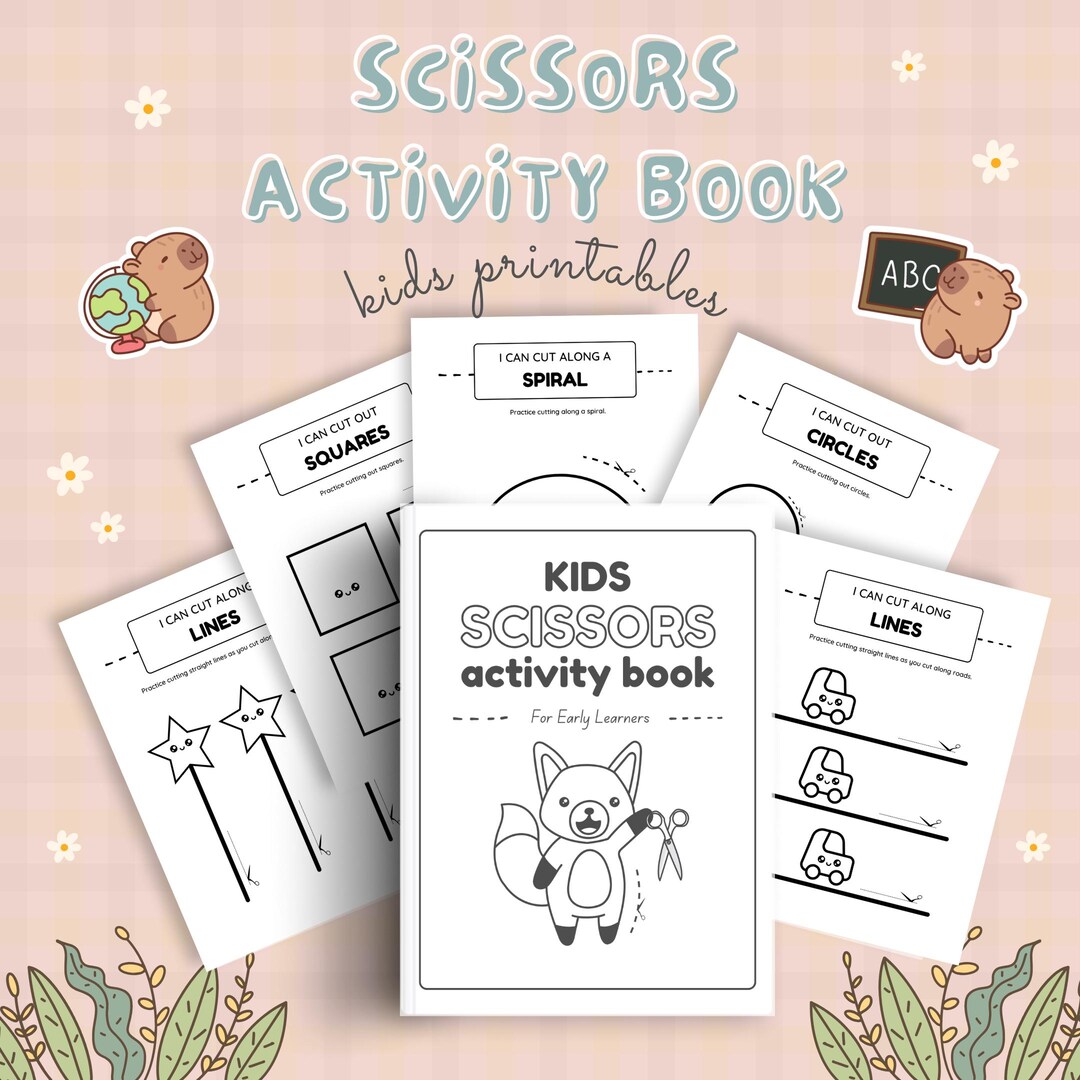 Kids Scissors Activity Sheets: Fine Motor Skill Practice (PDF) - Etsy