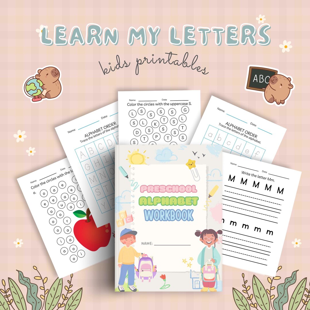 Learn My Letters Preschool Alphabet Adventure Activity Sheets, Instant ...