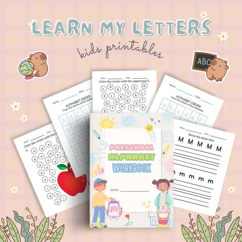 Learn My Letters Preschool Alphabet Adventure Activity Sheets, Instant ...