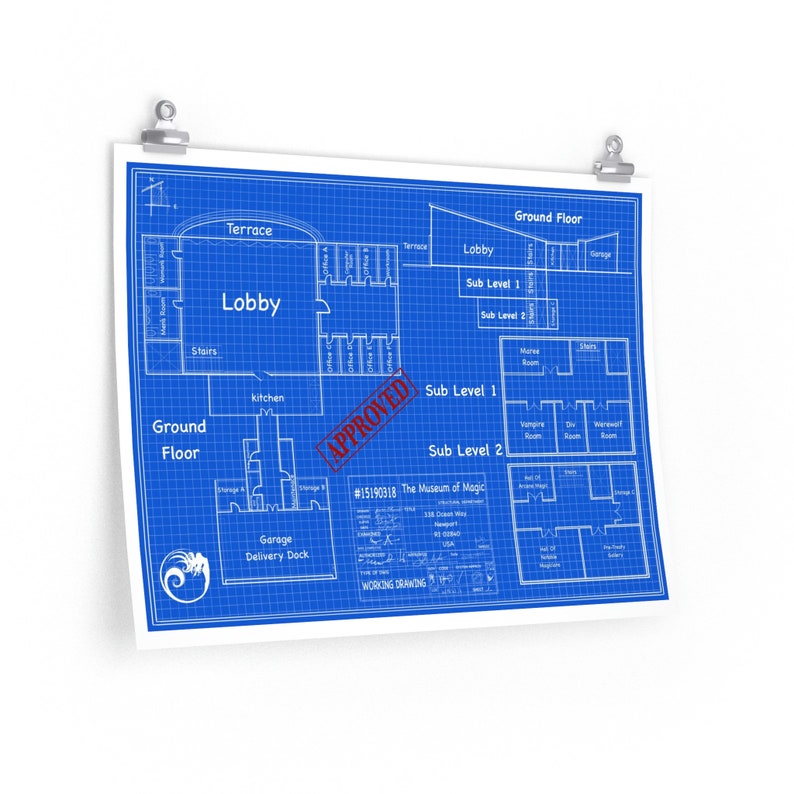 Museum of Magic Blueprint Poster - Etsy