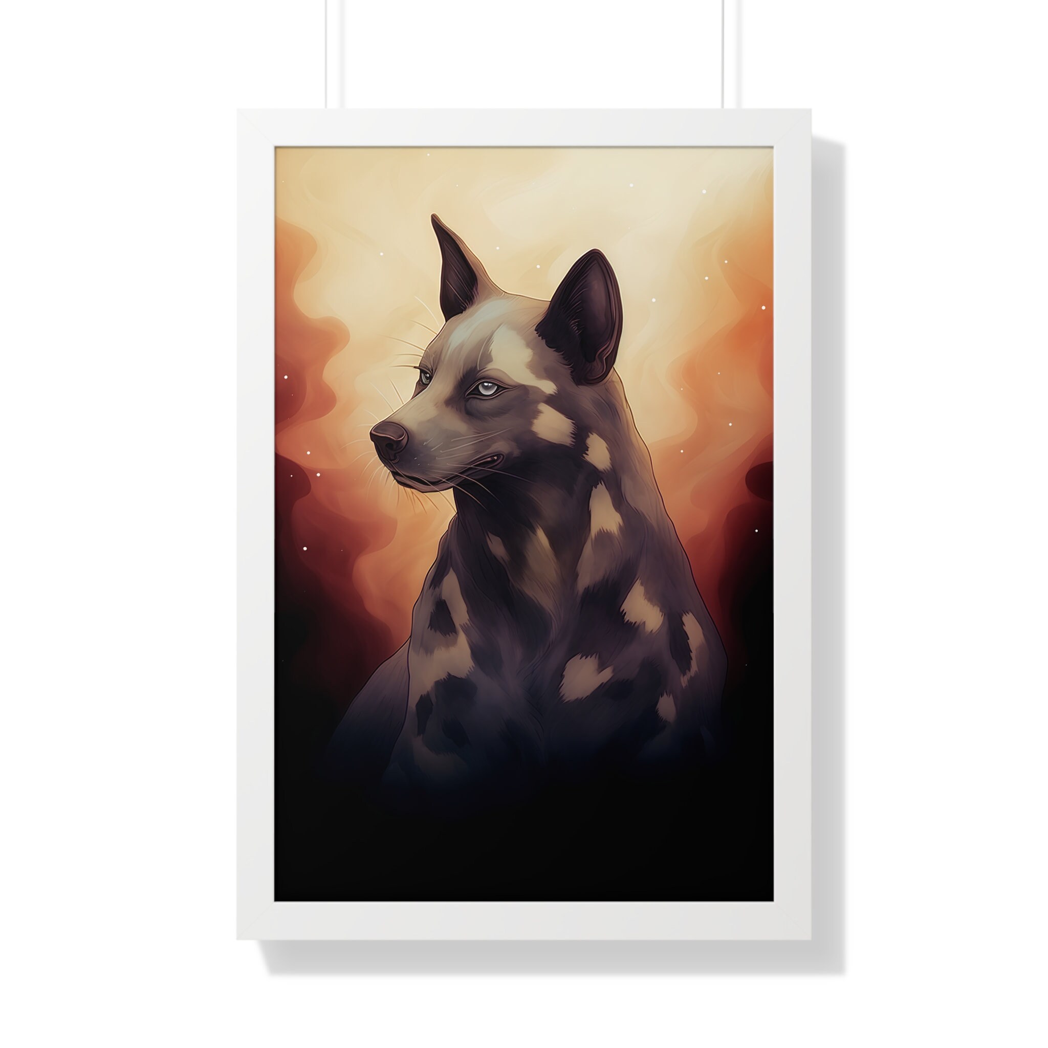 Black Orange Hyena Watercolor Printable Wall Art Modern Home - Etsy