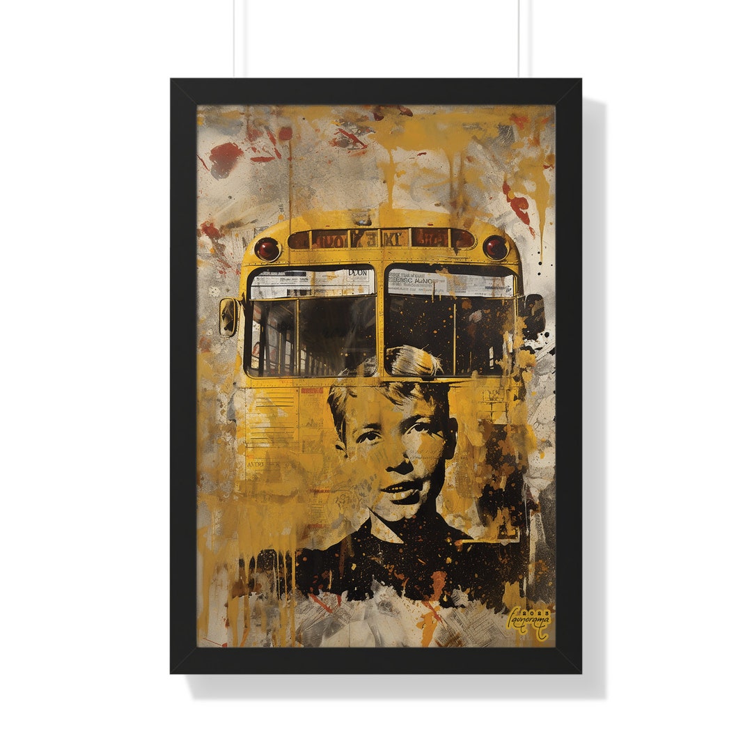 School Bus Collage Poster Print School Bus Vertical Printable - Etsy