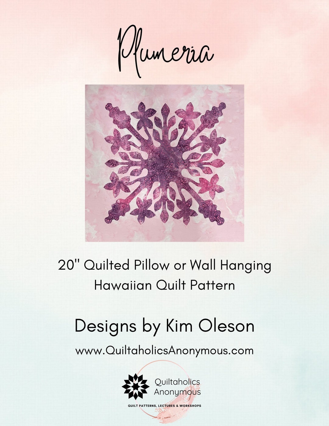 Plumeria Hawaiian Applique Quilt Pattern - Etsy