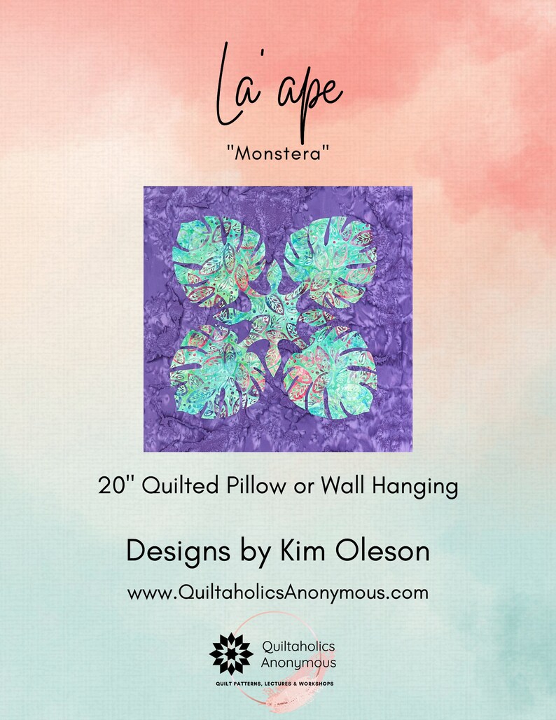 Monstera Hawaiian Applique Quilt Pattern - Etsy