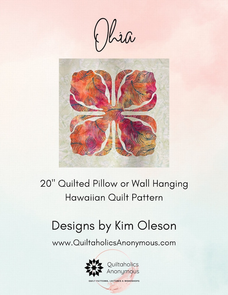 Ohia Hawaiian Applique Quilt Pattern - Etsy
