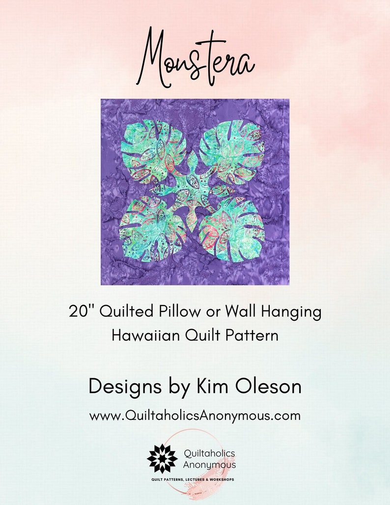 Monstera Hawaiian Applique Quilt Pattern - Etsy