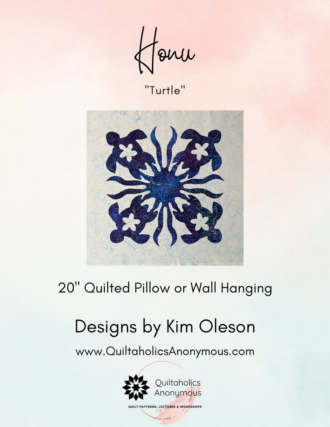 Honu Turtle Hawaiian Applique Quilt Pattern - Etsy