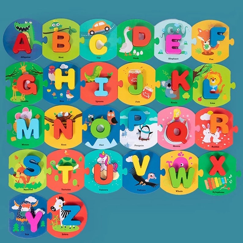 Alphabet Learning Puzzle, Preschool Learning Puzzle, ABC Learning, the ...