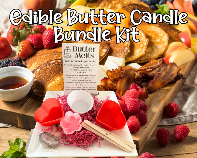 DIY Edible Butter Candle Kit: Heart and Flower Silicone Mold Bundle Kit ...