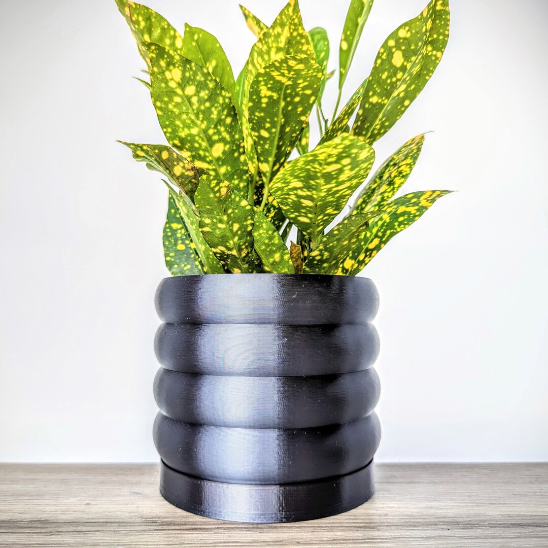 Dark Silk Gray Planter, Bubble Plant Pot With Drain Tray, Mix and Match ...