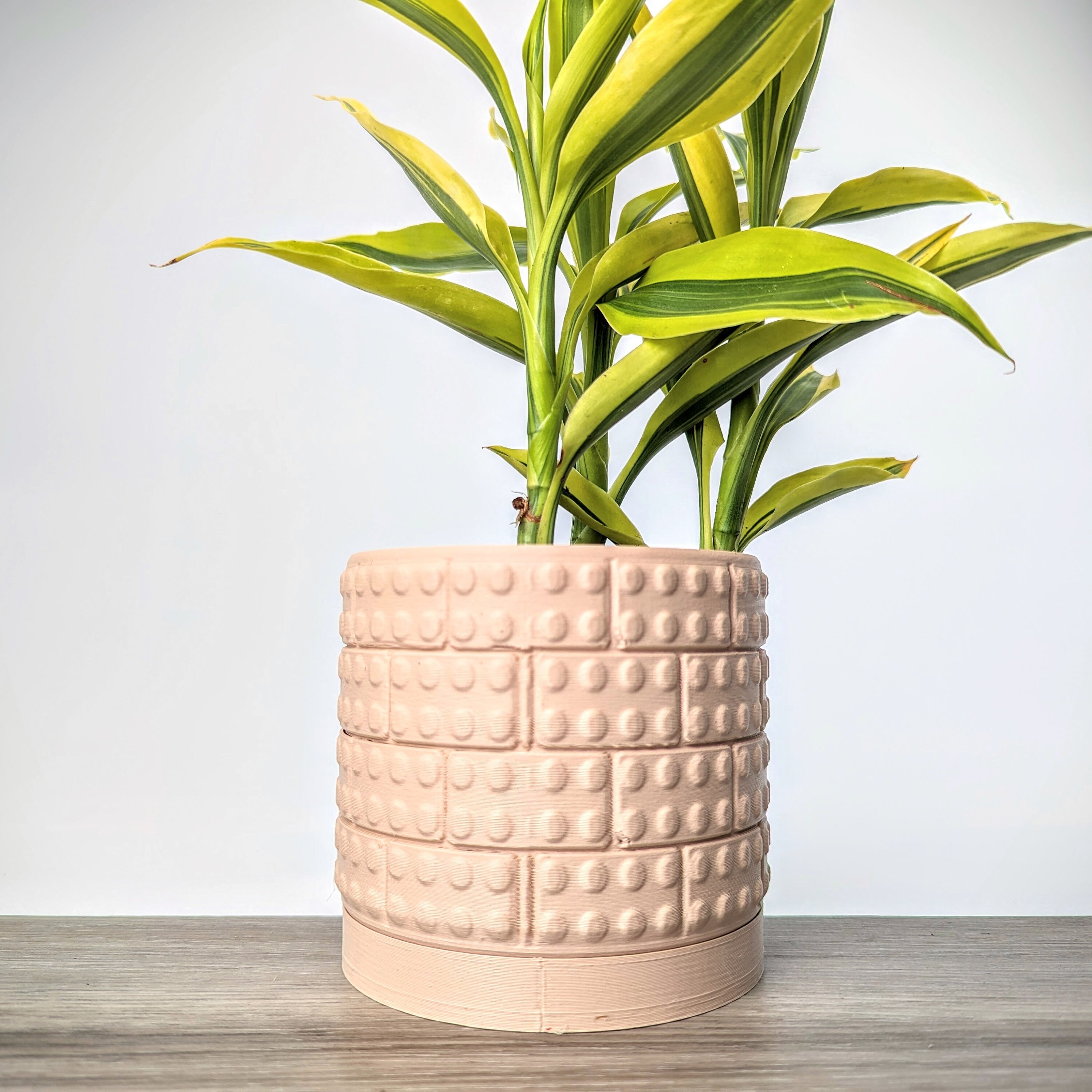 Tan Beige Plant Pot, Brick Planter With Drainage, Made From an Eco ...