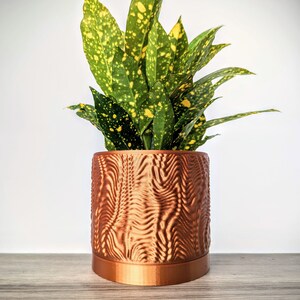 Copper Plant Pot, Ripple Planter With Drain Tray, Made From an Eco ...