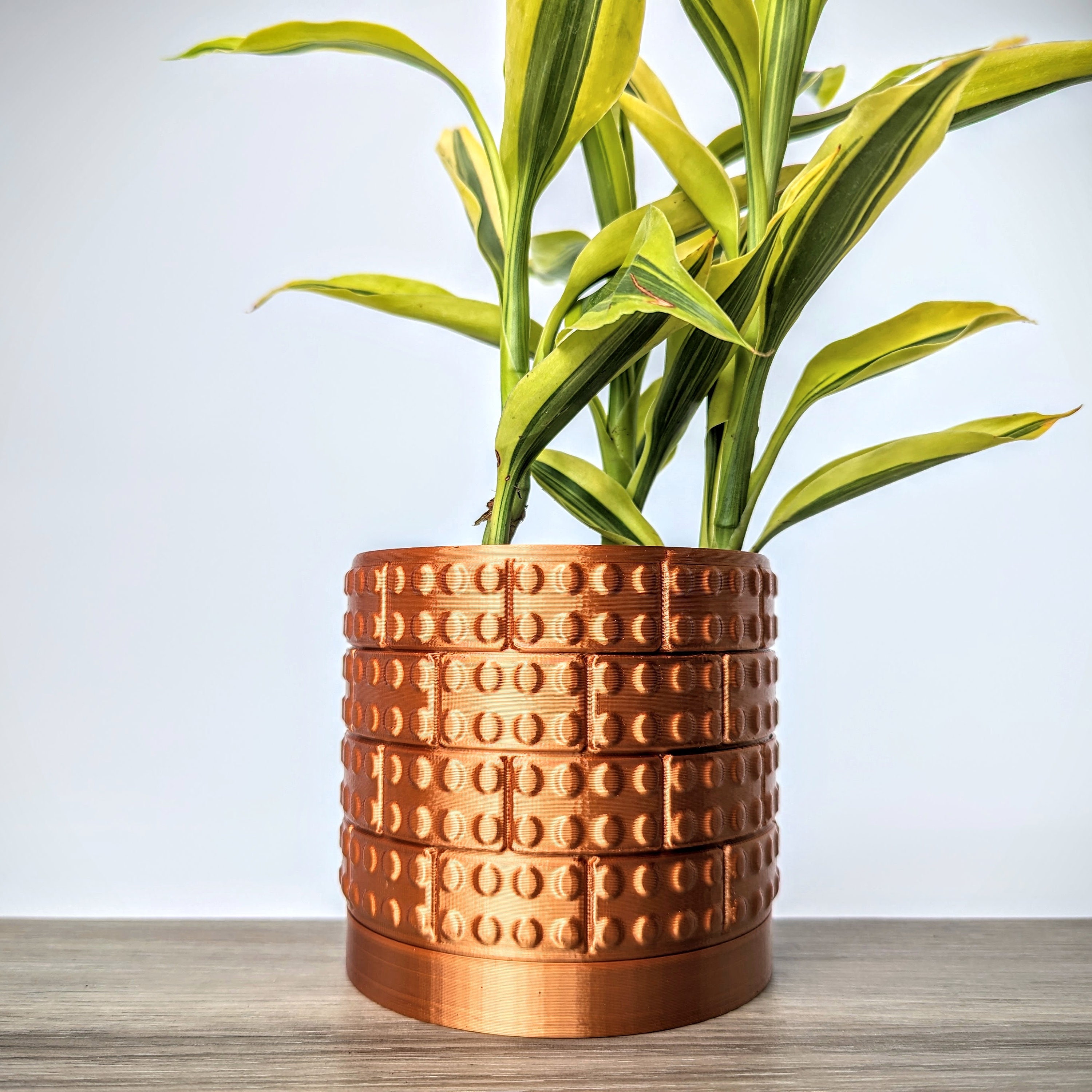 Copper Plant Pot, Brick Planter With Drain Tray, Made From an Eco ...