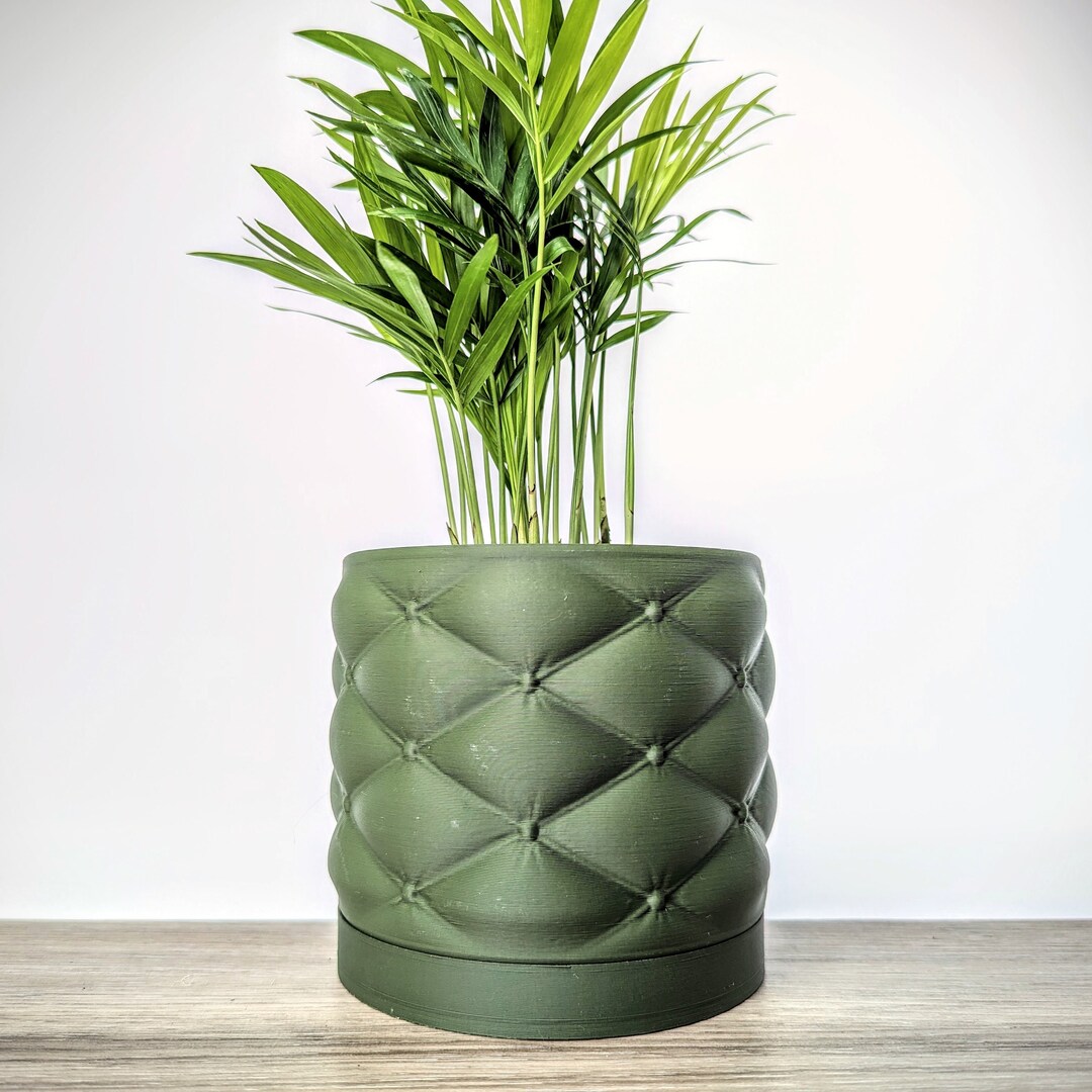 Dark Green Olive Pot, Pillow Planter With Drainage, Mix and Match Pot ...