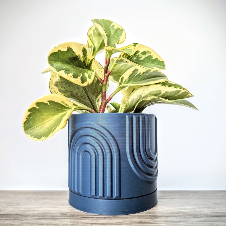 Dark Blue Navy Planter Rainbow Plant Pot With Drainage - Etsy