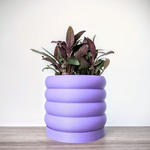 Lavender Purple Planter, Bubble Plant Pot With Drain Tray, Mix and ...