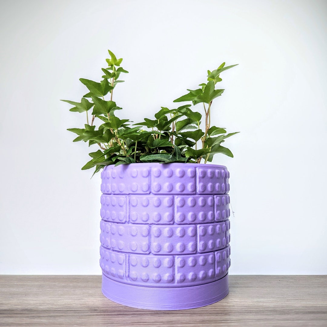 Lavender Purple Planter, Brick Pot With Drain Tray, Made From an Eco ...