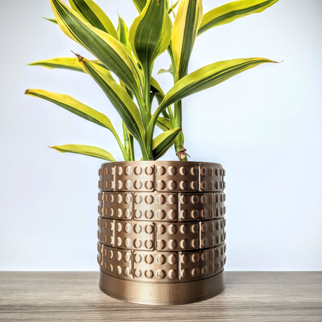 Bronze Schokoladen-Gold-Topf, Ziegel-Blumentopf mit Ablaufschale, Mix ...