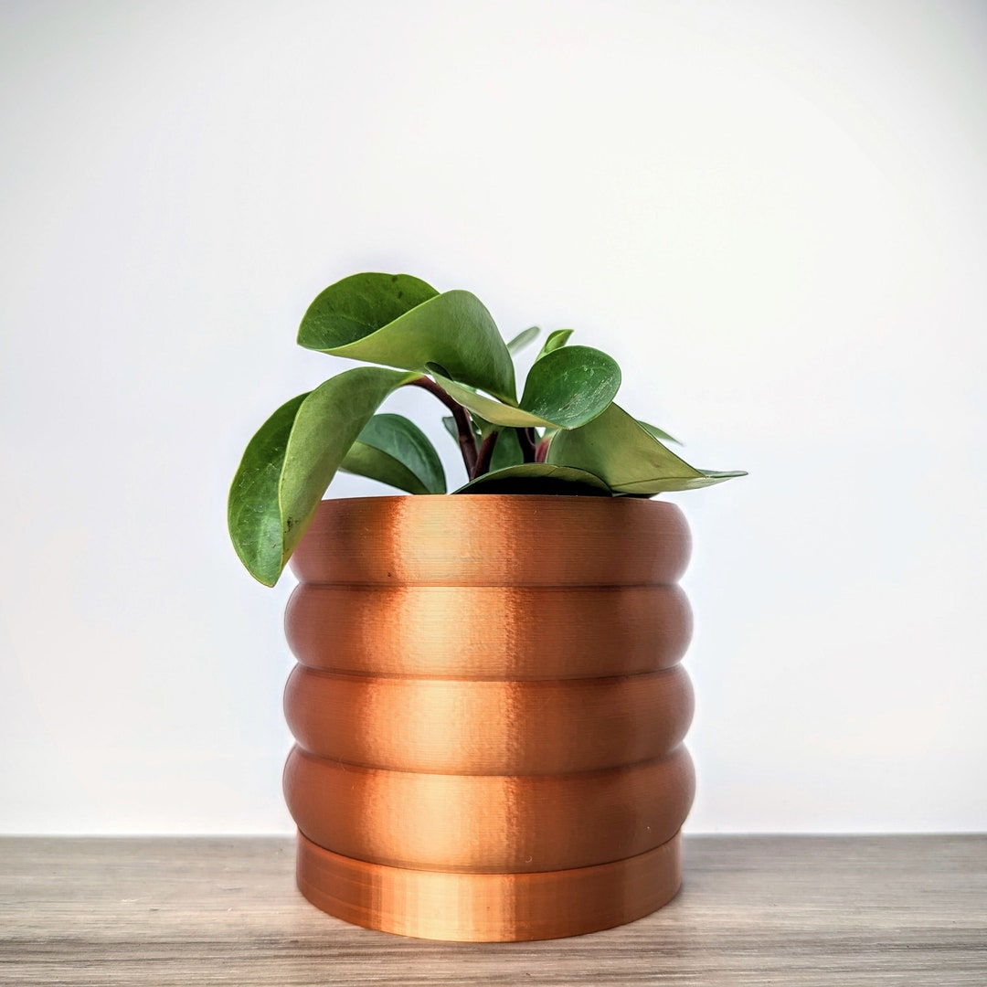 Copper Pot, Bubble Ring Planter With Drainage Tray, Made From an Eco ...