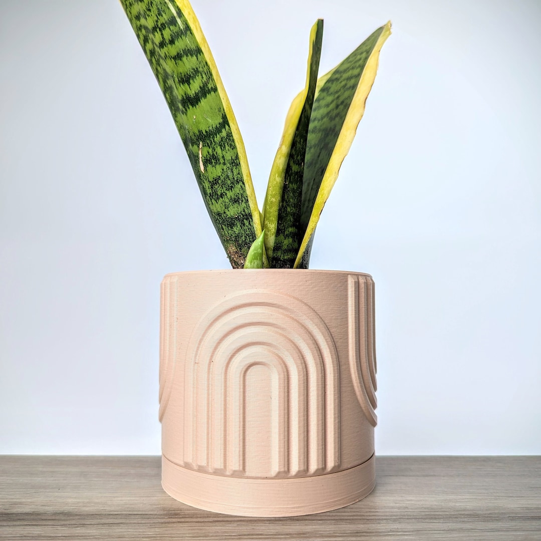 Tan Beige Plant Pot, Rainbow Planter With Drainage Tray, Mix and Match ...