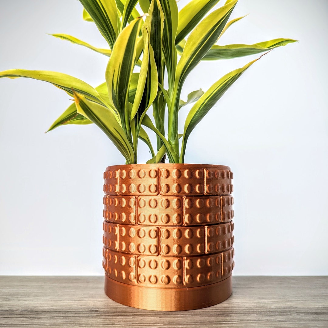 Copper Plant Pot, Brick Planter With Drain Tray, Made From an Eco ...