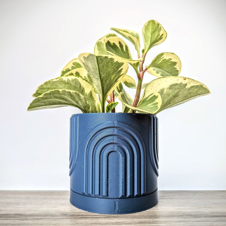 Dark Blue Navy Planter Rainbow Plant Pot With Drainage - Etsy