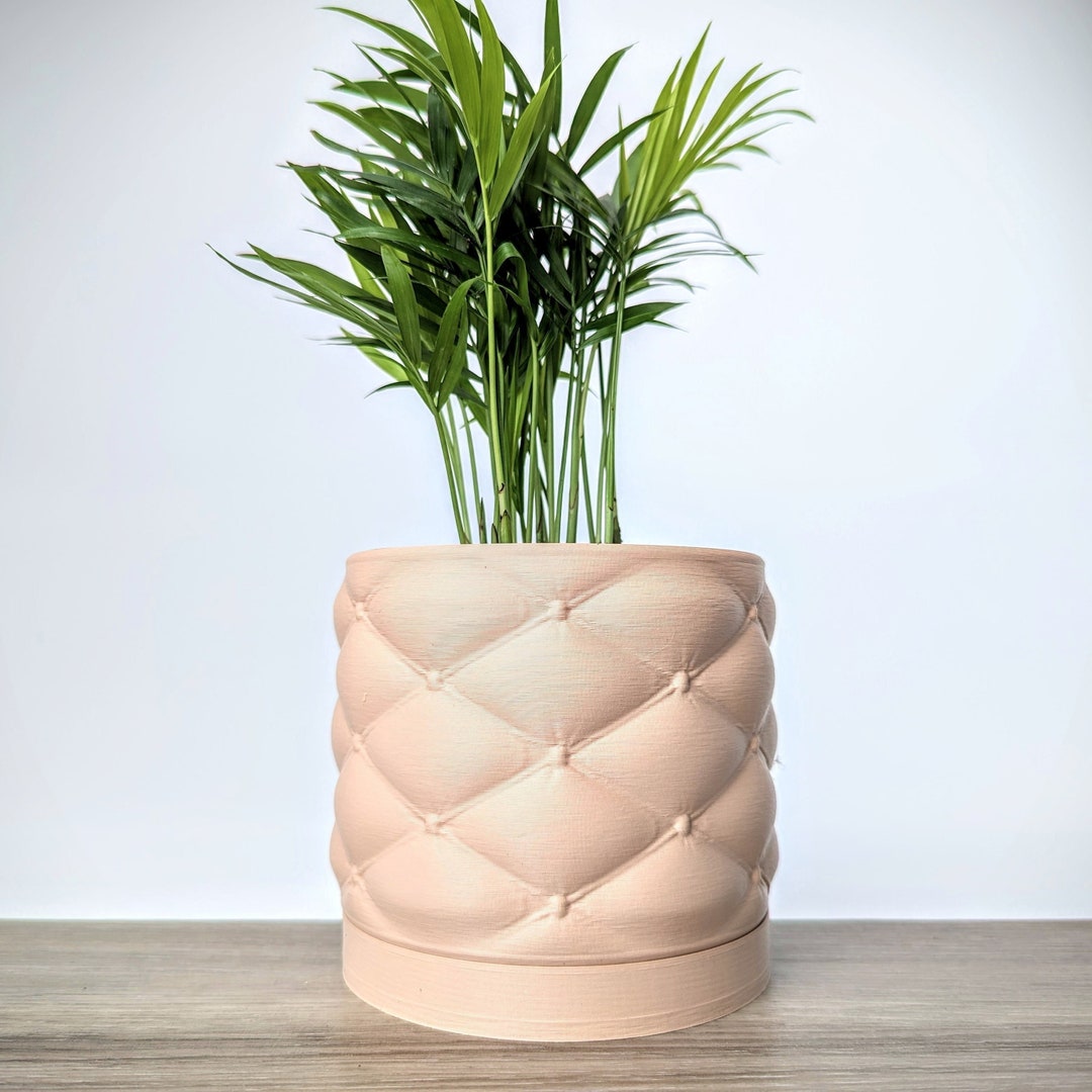 Tan Beige Plant Pot, Pillow Planter With Drain Tray, Made From an Eco ...