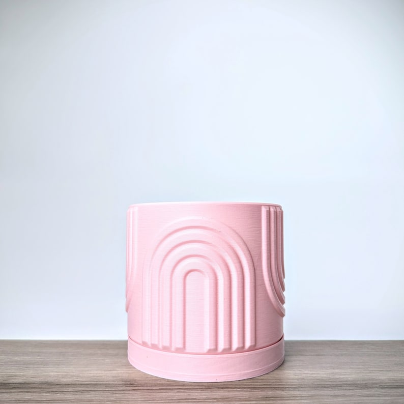 Light Pastel Pink Pot Rainbow Planter With Drain Tray Mix - Etsy