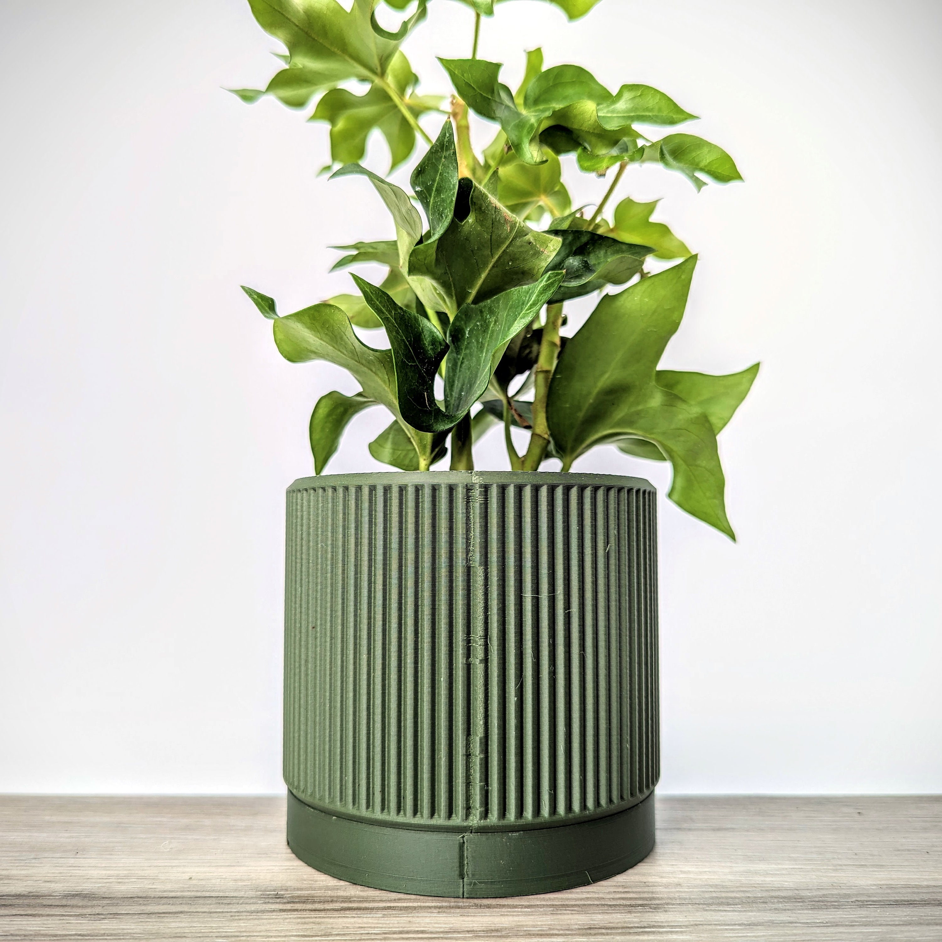 Dark Green Olive Planter Fin Plant Pot With Drainage - Etsy