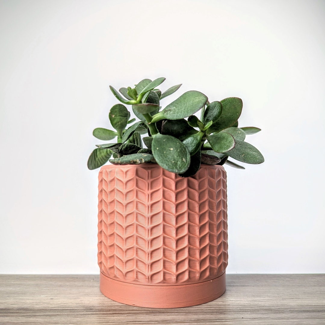 Terracotta Planter, Modern Plant Pot With Drain Tray, Apartment Home ...