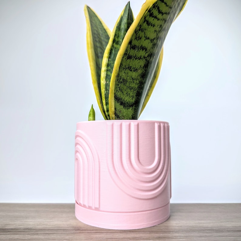 Light Pastel Pink Pot Rainbow Planter With Drain Tray Mix - Etsy