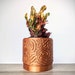 Copper Red Pot, Coral Maze Planter With Drainage Tray, Made From an Eco ...