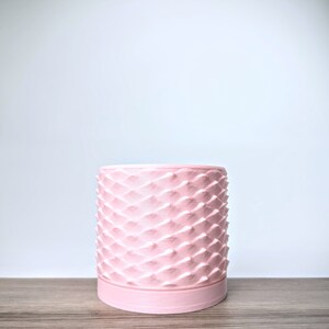 Light Pastel Pink Pot, Dragon Scale Planter With Drainage Tray, Made ...