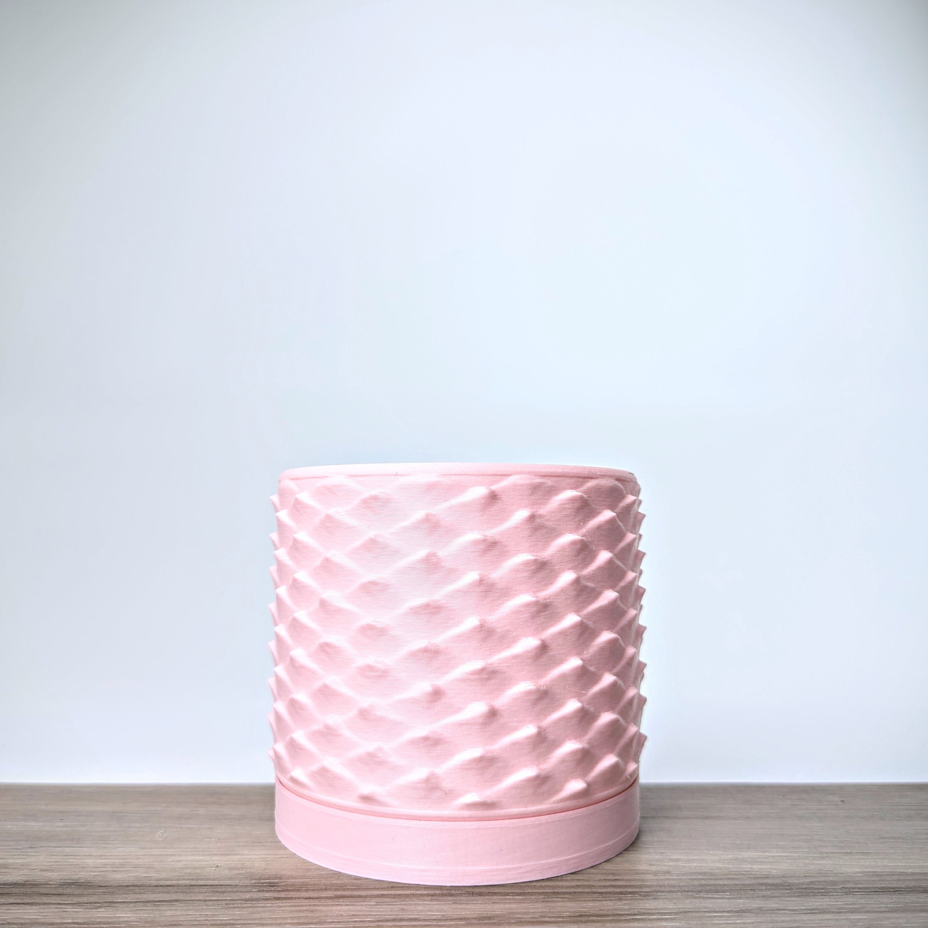 Light Pastel Pink Pot, Dragon Scale Planter With Drainage Tray, Made ...