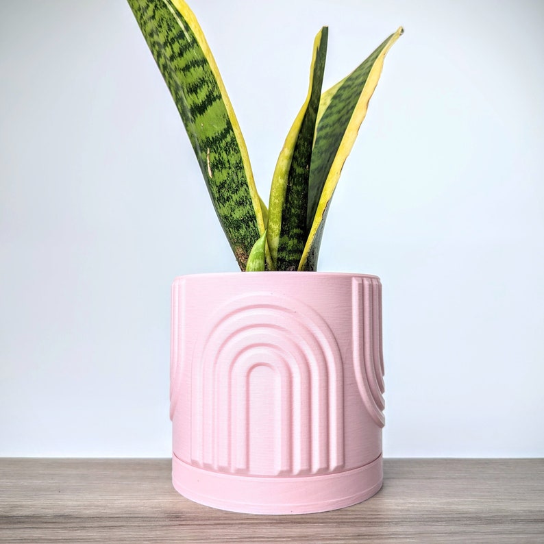 Light Pastel Pink Pot Rainbow Planter With Drain Tray Mix - Etsy