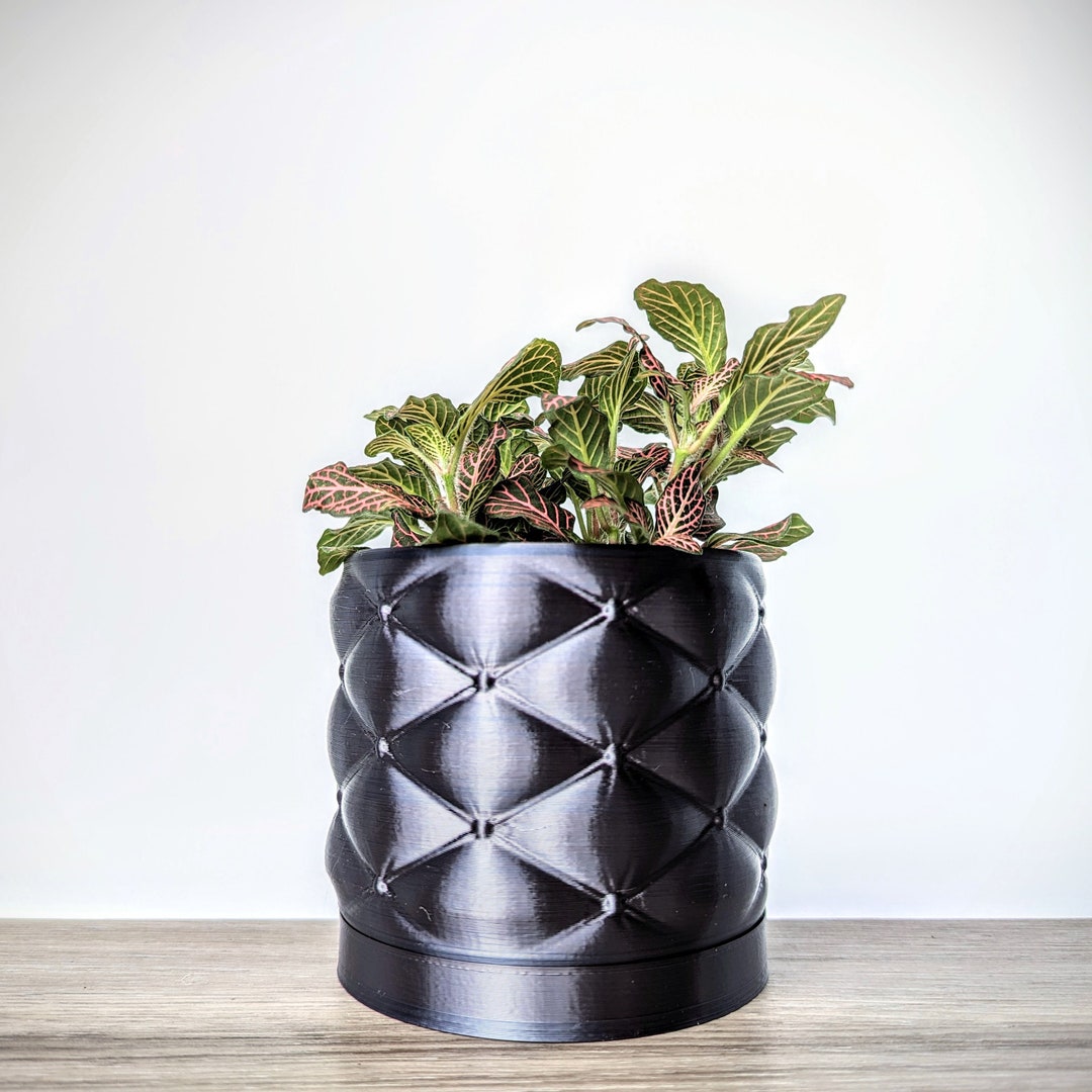Dark Silk Gray Plant Pot, Pillow Planter With Drainage, Made From an ...
