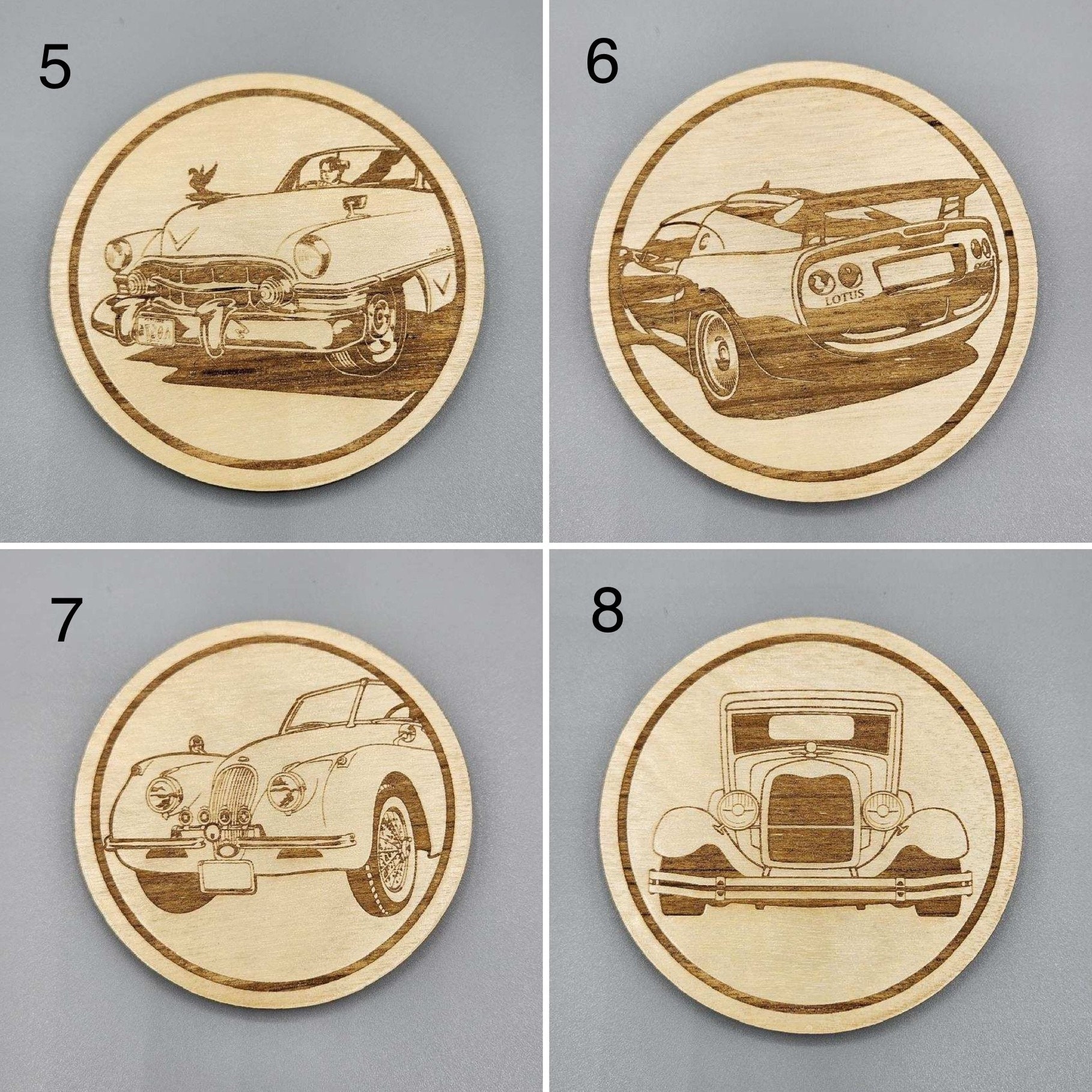 Vintage Car Laser Engraved Coasters - Etsy