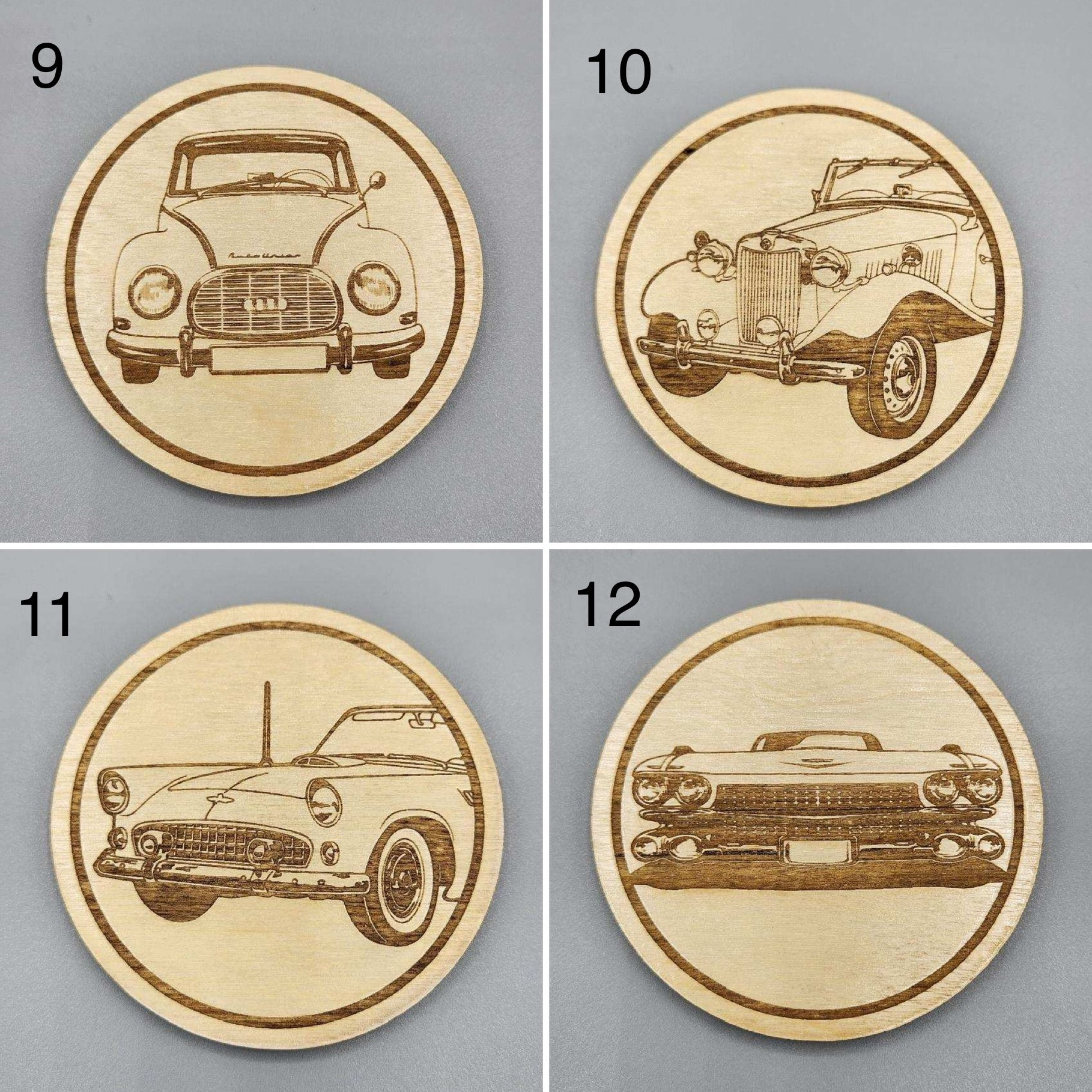 Vintage Car Laser Engraved Coasters - Etsy