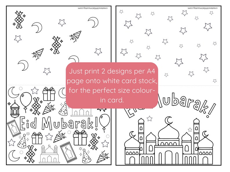 Eid Printable Colour-in Card, Printable Colour Your Own Eid Card - Etsy