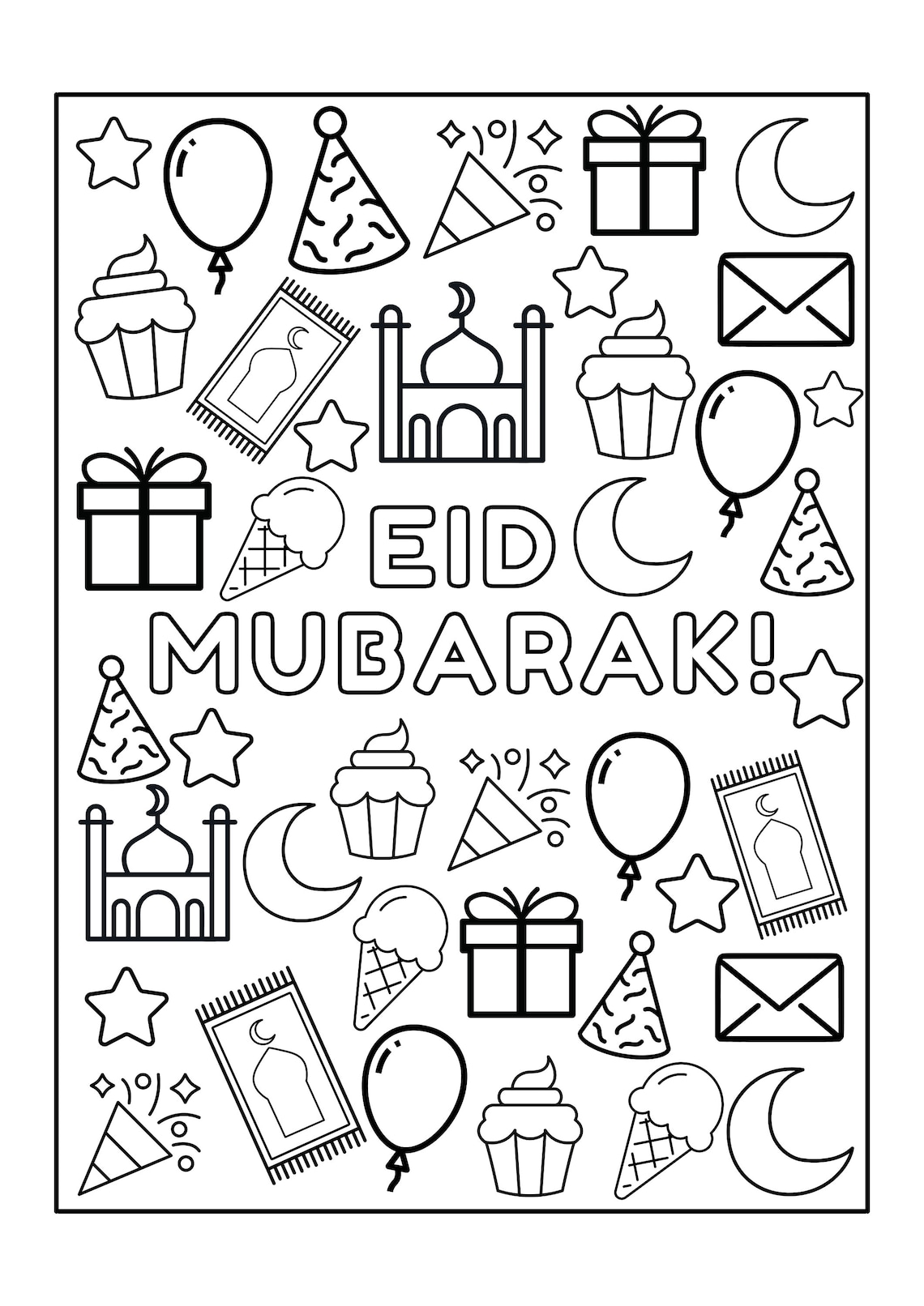 Ramadan & Eid Printable Colouring Page - Etsy
