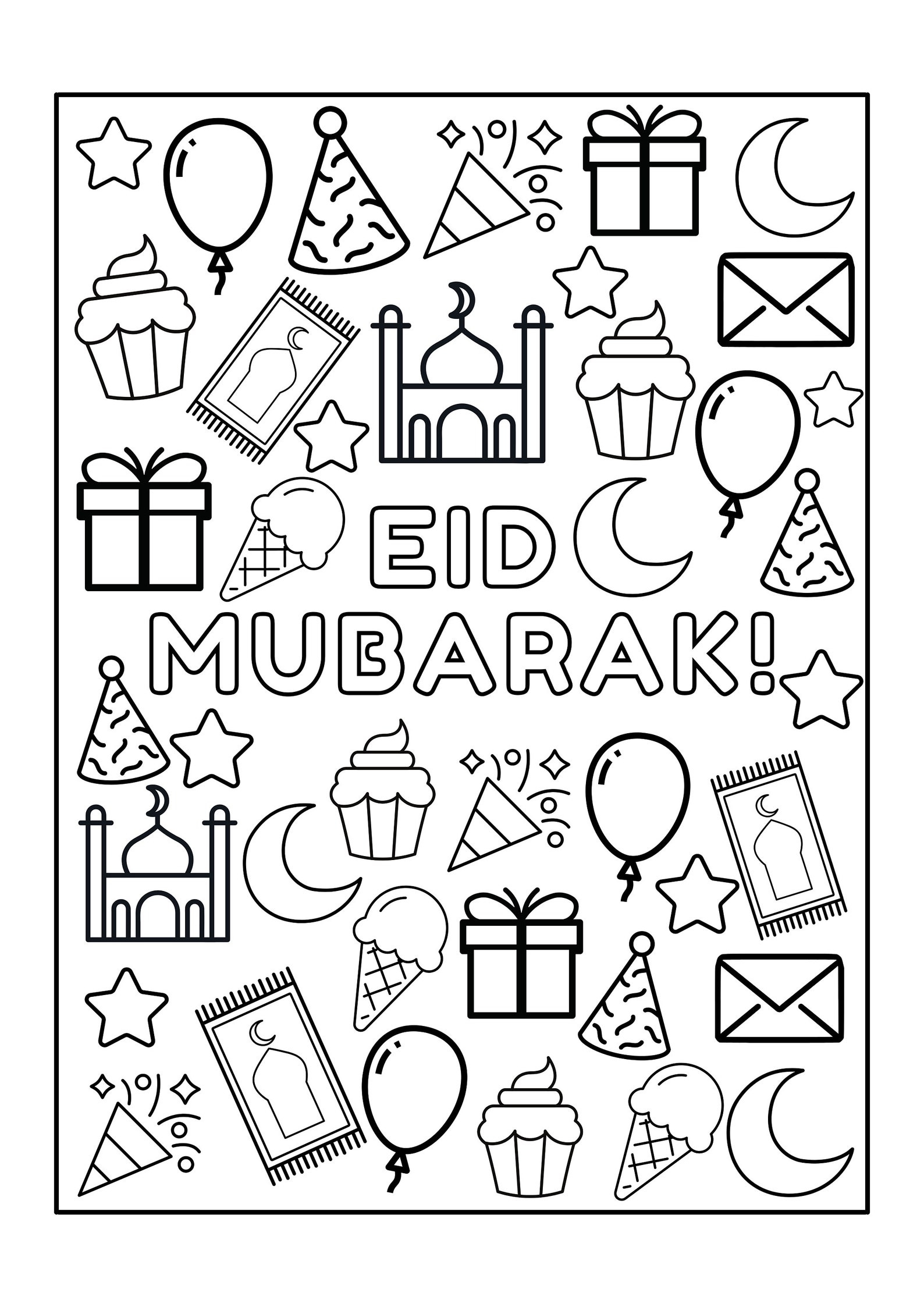 Ramadan & Eid Printable Colouring Page - Etsy